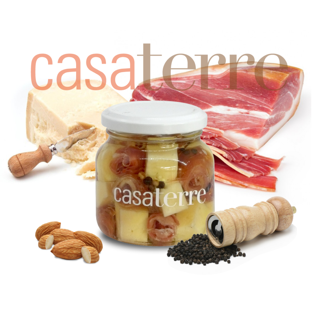 Almendras envueltas en jamón crudo con queso sardo – Casaterre